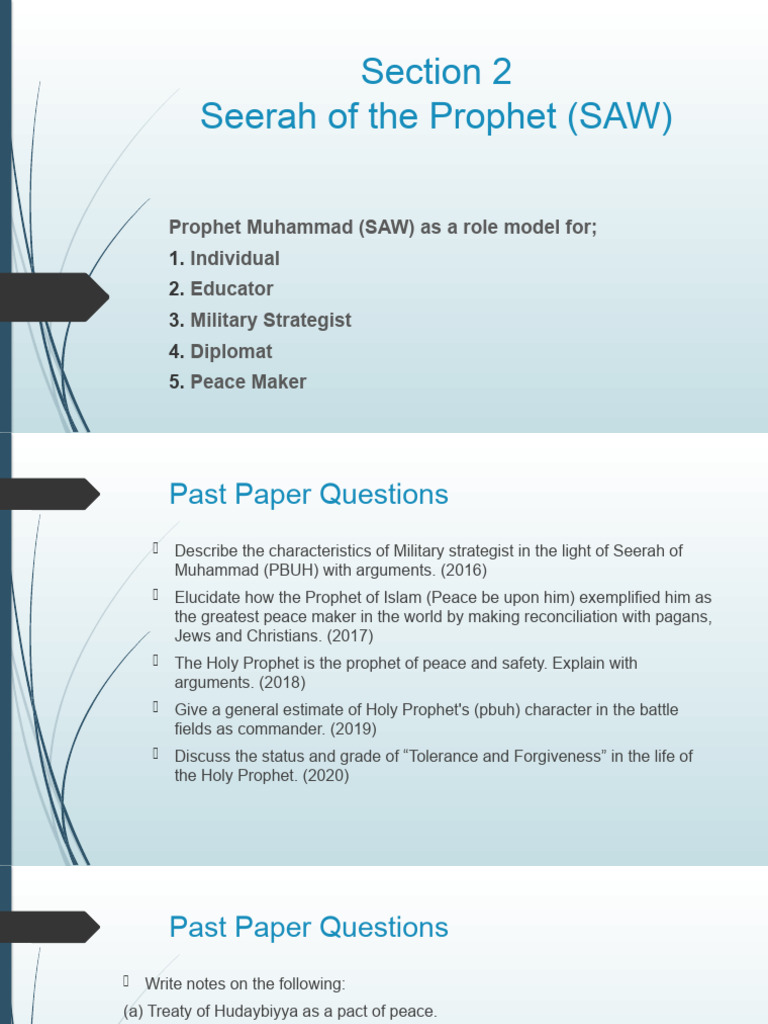 Seerah of Prophet Muhammad: Role Model Insights | PDF | Muhammad ...