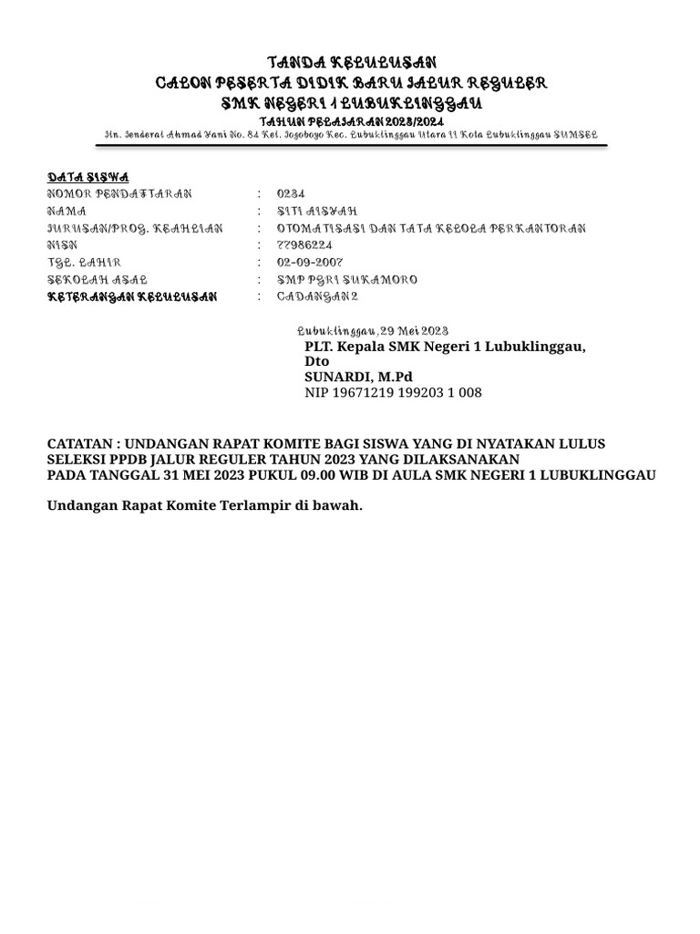 Bukti Kelulusan | PDF