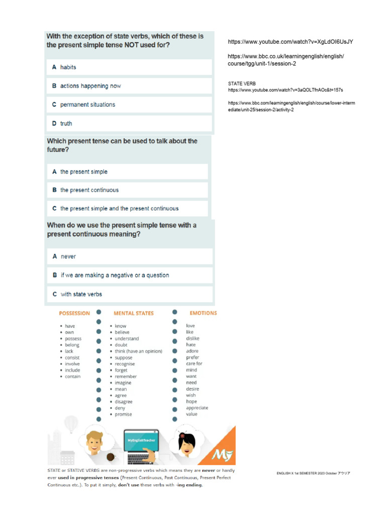 7 Present Simple and Continuous | PDF | English Language | Verb