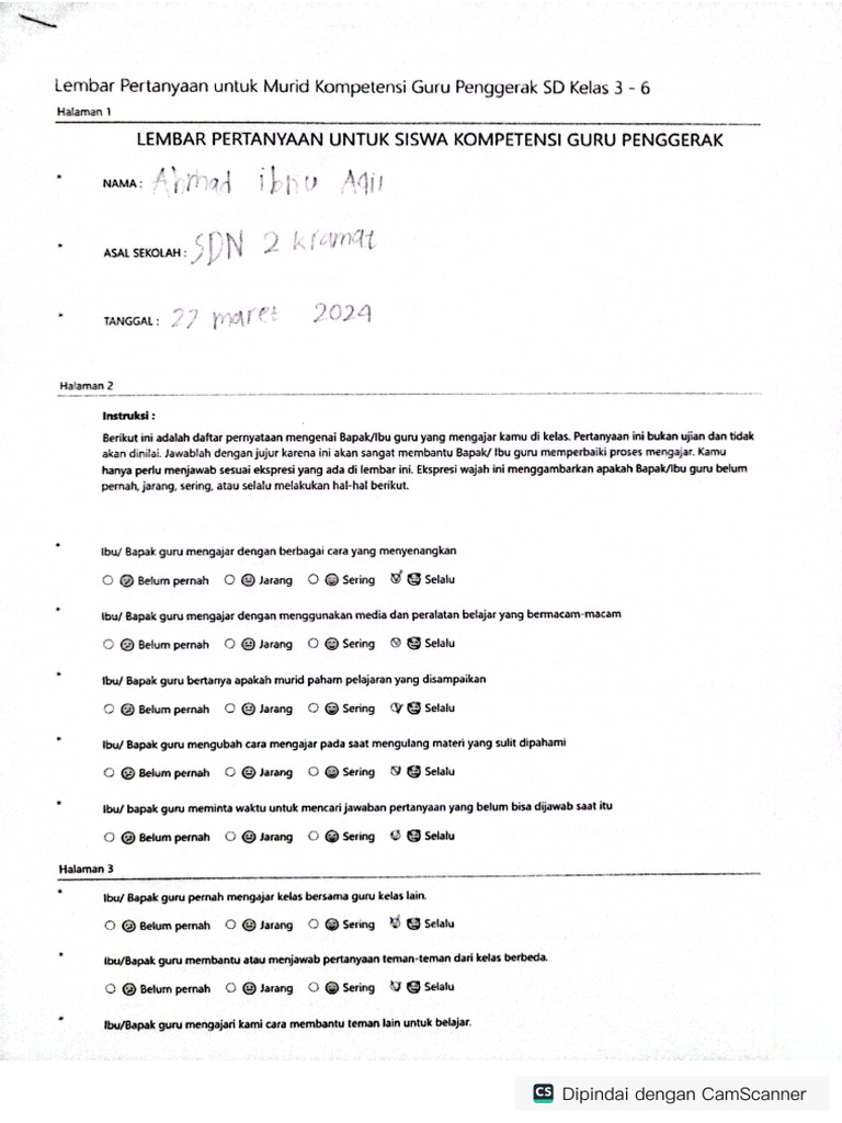 Lembar Observasi Murid | PDF