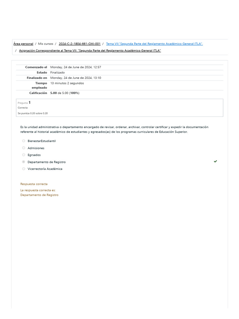 Asignación Correspondiente Al Tema VII - Segunda Parte Del Reglamento ...