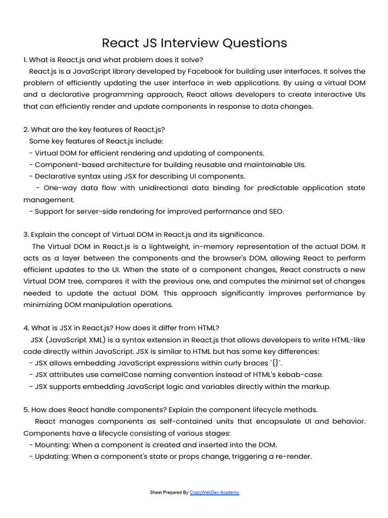 MERN Interview Questions by Shilpi | PDF | Mongo Db | No Sql