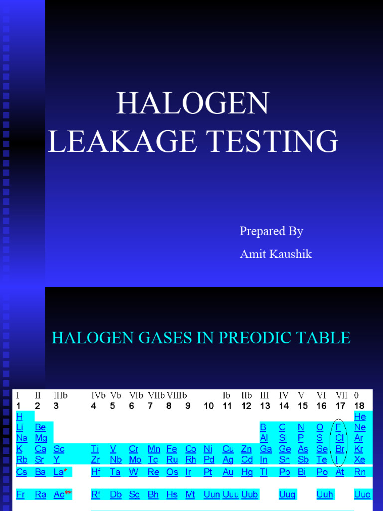 Halogen Leak Testing | PDF | Chlorine | Leak