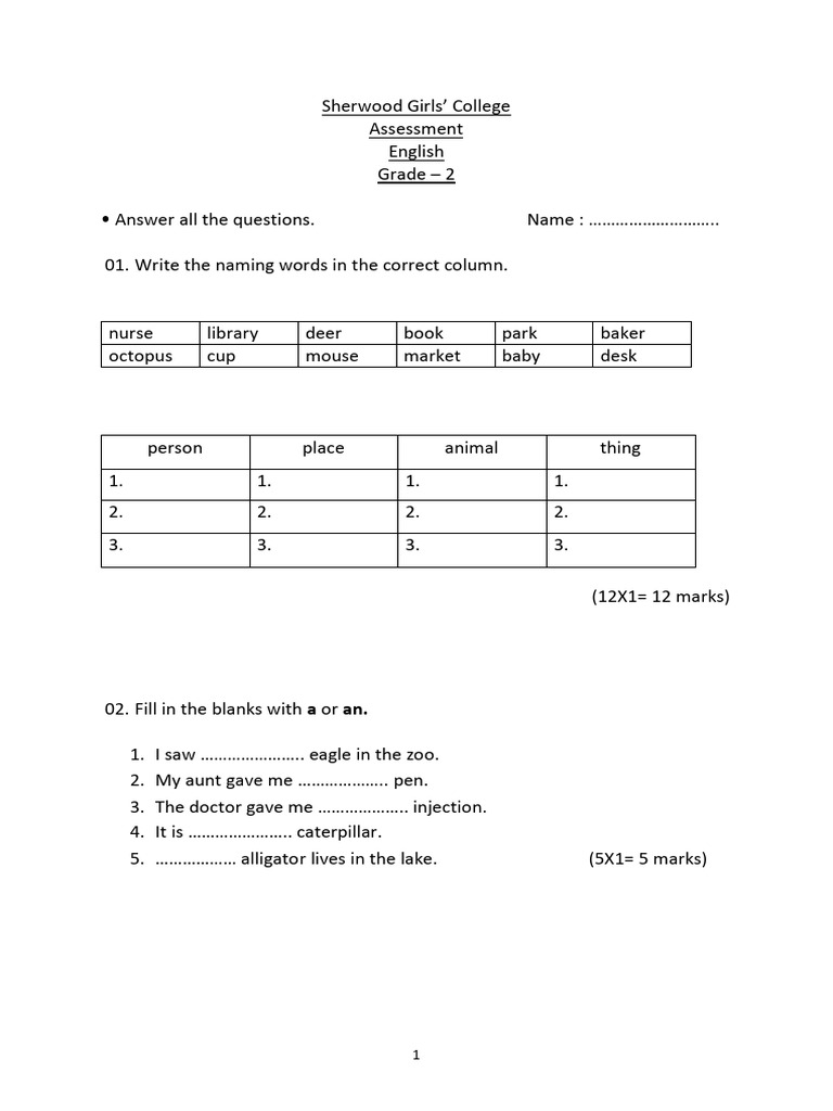 Assessment Eng | PDF | Syntax | Grammar