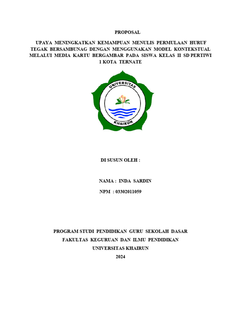 PROPOSAL Inda Sardin (Kamu Pasti Bisa, Semngat Untuk Diriku) | PDF | Seni & Disiplin Bahasa ...
