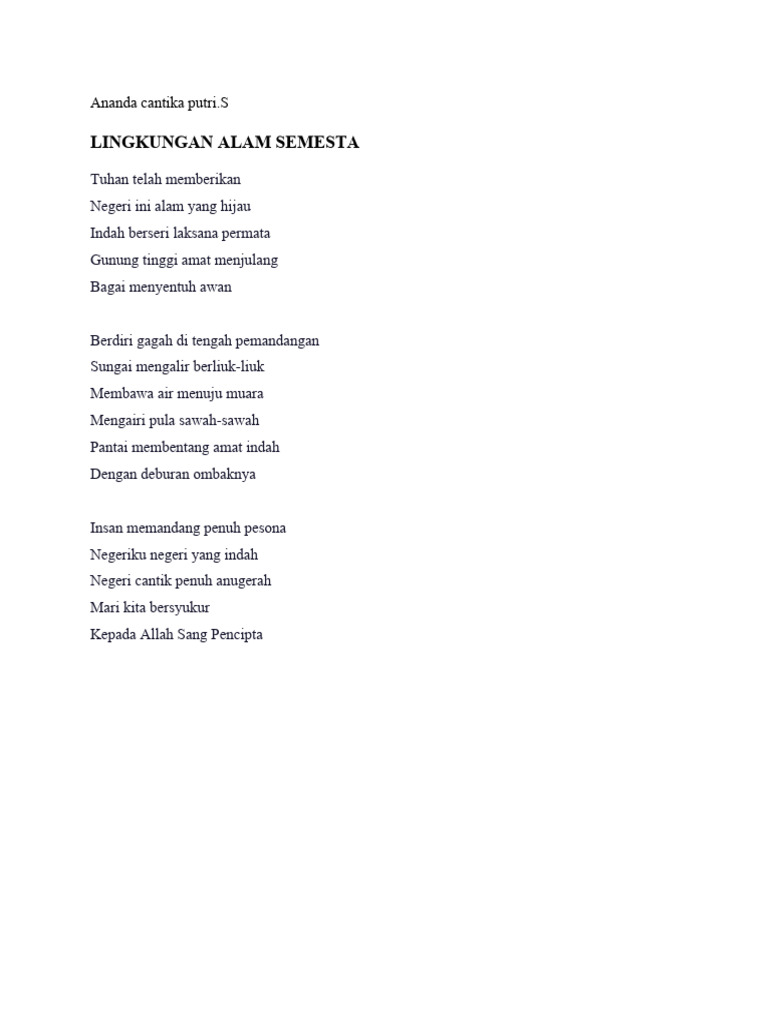 Puisi Indah tentang Alam dan Lingkungan | PDF | Puisi