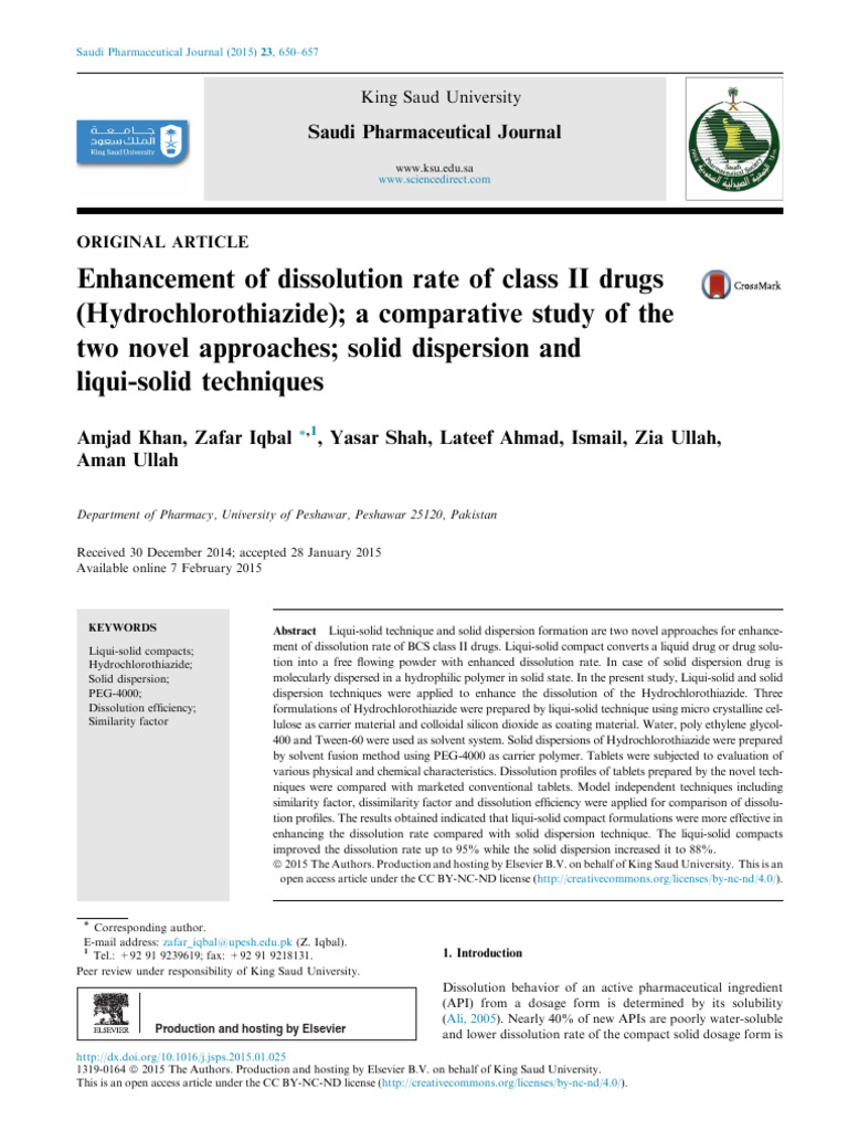 3amjad Khan Solid Dispersion | PDF | Tablet (Pharmacy) | Pharmaceutical ...