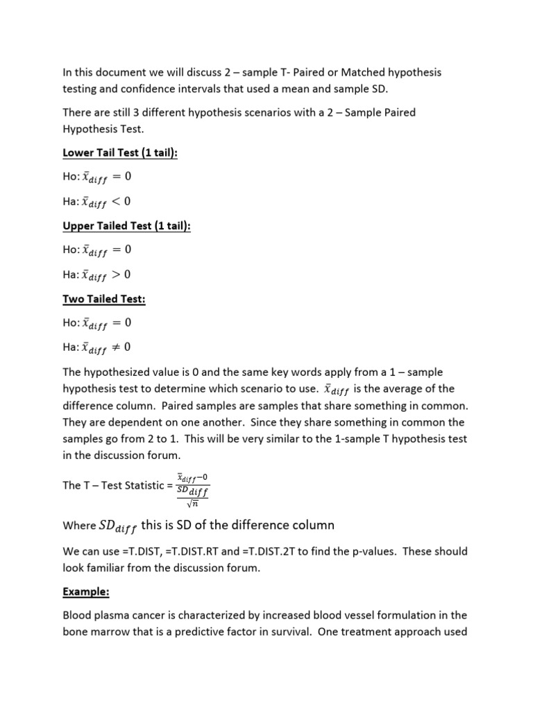Week 6 2-Sample Hypothesis Testing and CI Part4 | PDF | Student's T ...