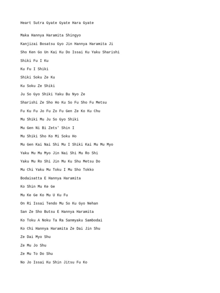 Heart Sutra Gyate Gyate Hara Gyate (Bhasa, 2009) | PDF | Enlightenment ...