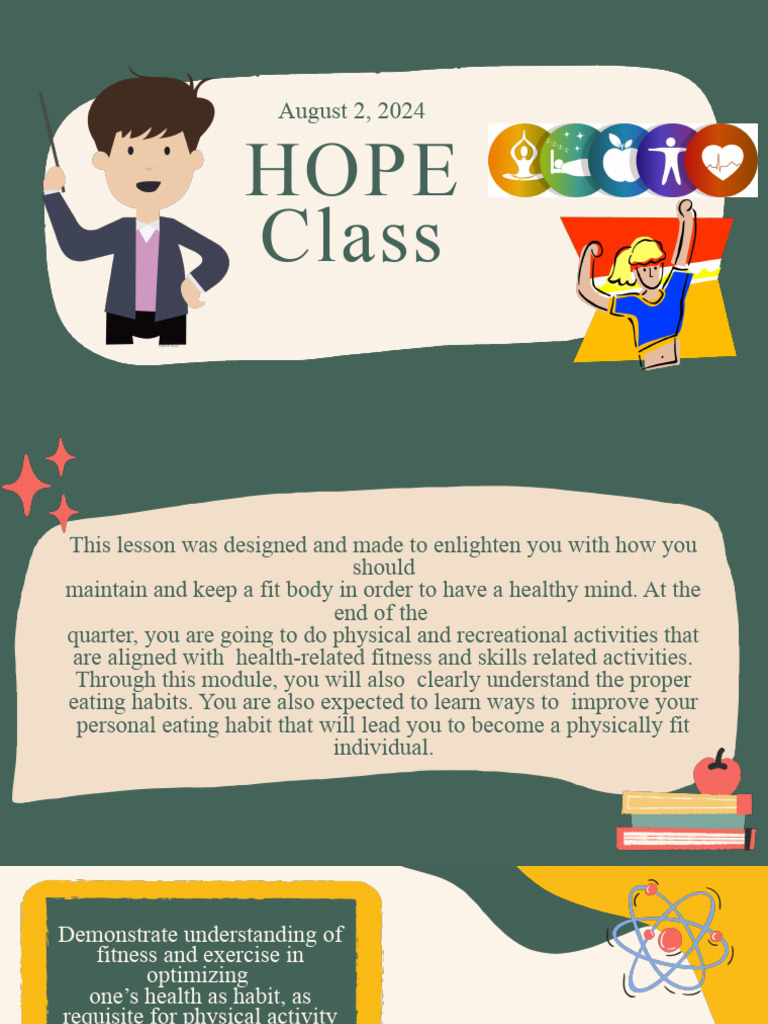 Hope Lesson 1 Exercise Eat and Excel | PDF | Physical Fitness ...