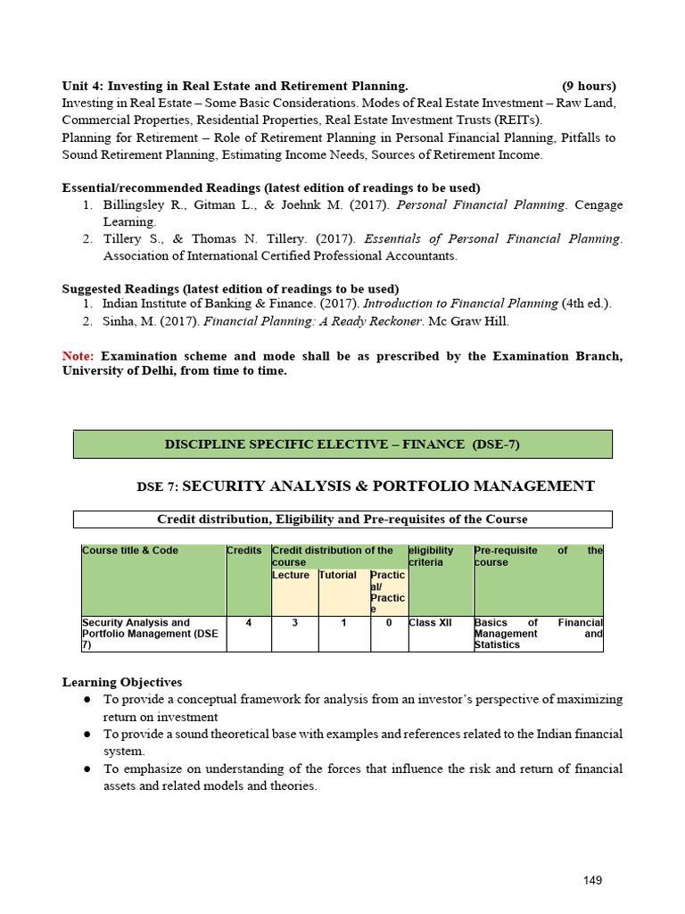 DSE Syllabus | PDF | Modern Portfolio Theory | Capital Asset Pricing Model