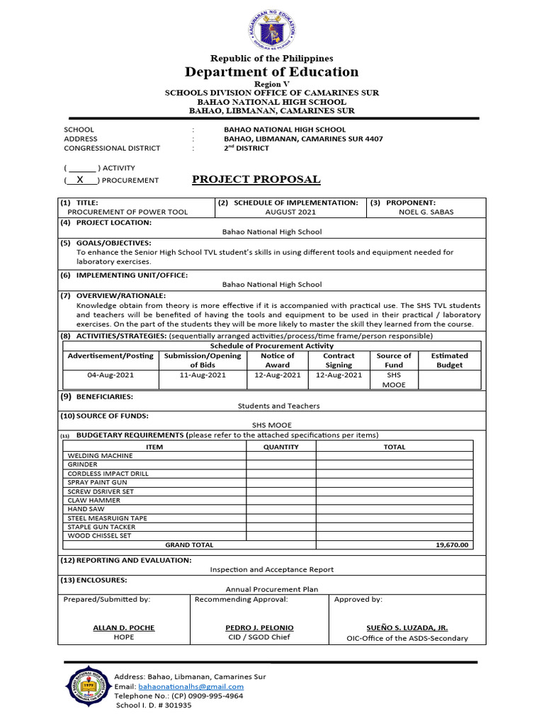 PROJECT-PROPOSAL SHS Power-Tools | PDF | Drill | Lithium Ion Battery
