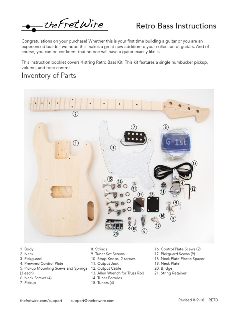 Retro Bass Instructions | PDF | Guitars | Guitar Family Instruments