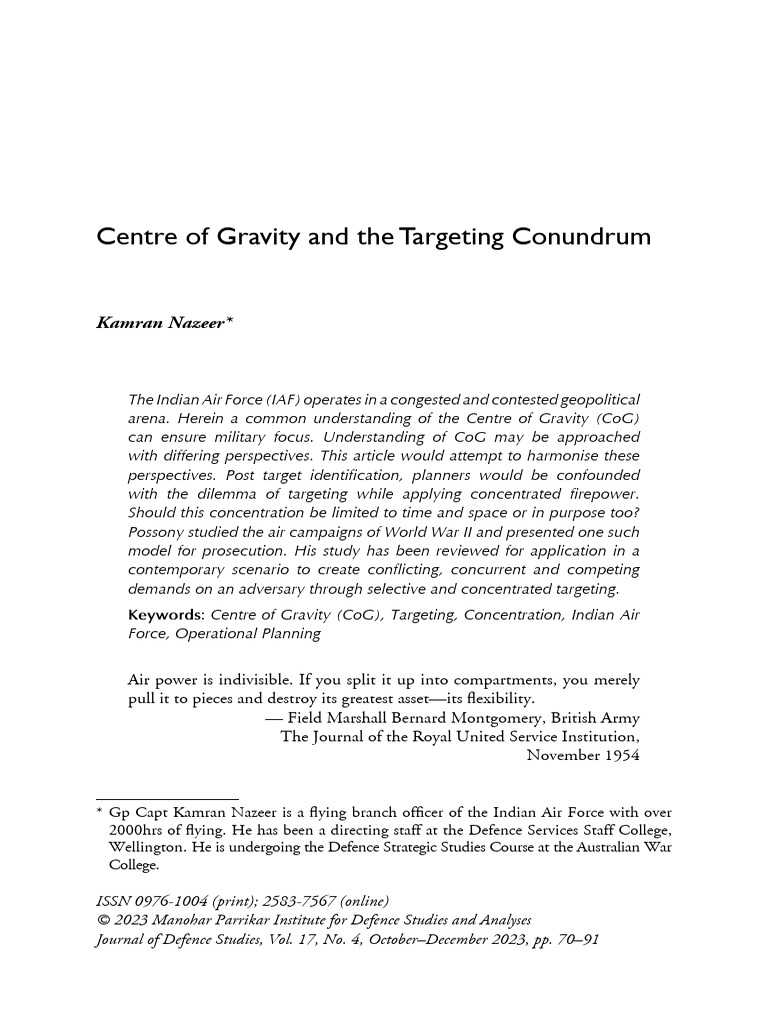 COG & targeting COG | PDF | Force | Military Science