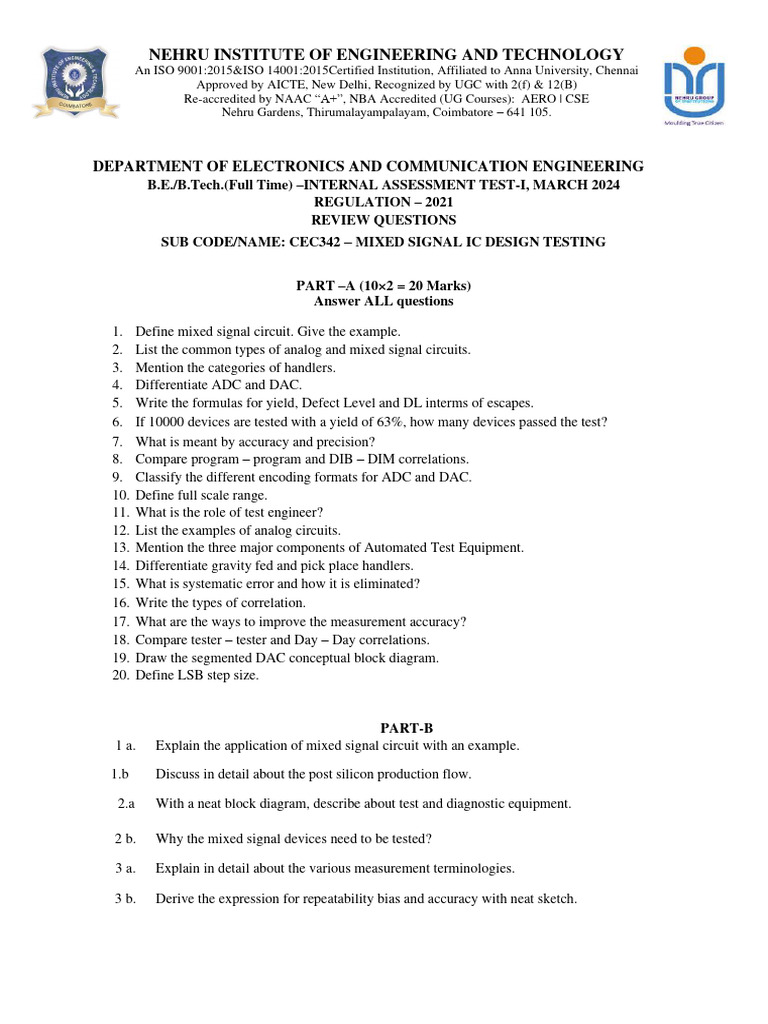 Mixed Signal IC Design Testing Guide | PDF | Digital To Analog ...
