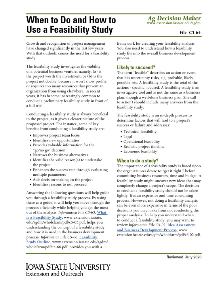 Study Feasibility | PDF | Feasibility Study | Consultant