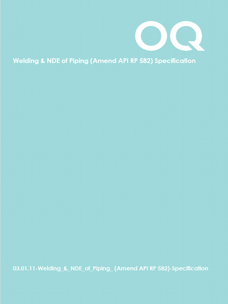 API RP 582 Welding & NDE Specification | PDF | Welding | Construction