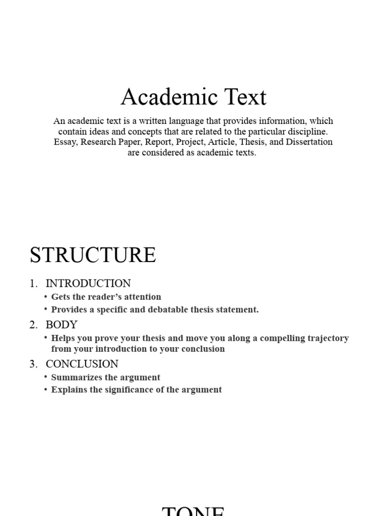 Academic Text | PDF | Subject (Grammar) | Word