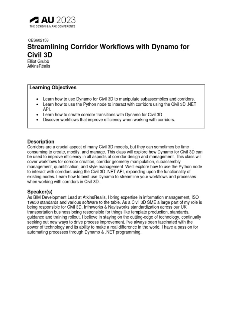 Corridor Transitions in Civil 3D with Dynamo | PDF | Parameter ...