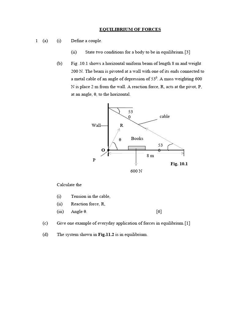 Equilibrium of Forces | PDF | Force | Weight