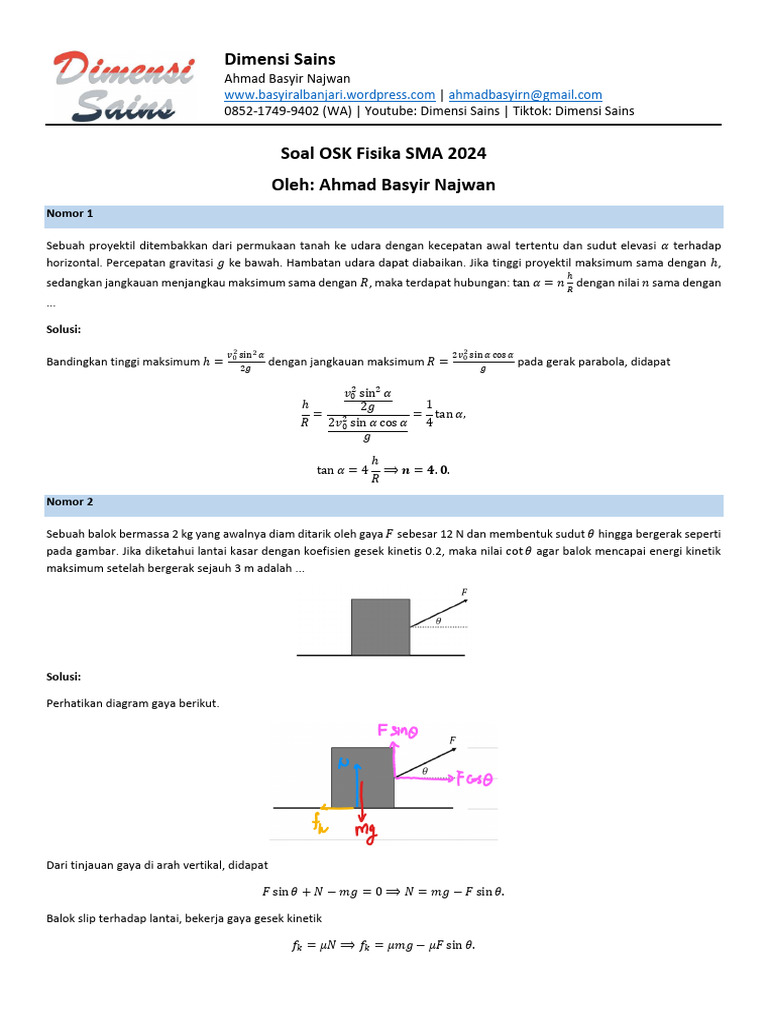 Solusi Osk Fisika Sma 2024 | PDF