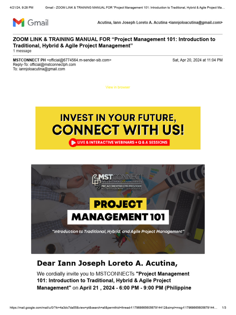 Gmail - ZOOM LINK & TRAINING MANUAL FOR "Project Management 101 - Introduction To Traditional ...