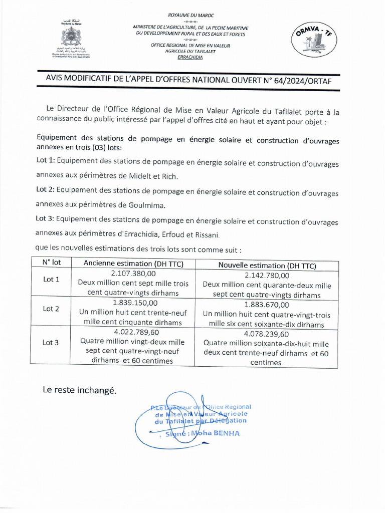 Avis Modif Ao 64-2024 | PDF