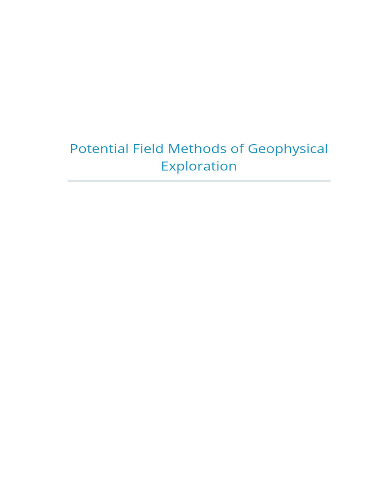 Potential Field Methods of Geophysical Exploration 1587505214 | PDF | Force | Divergence