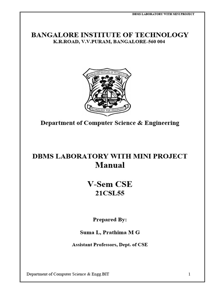 Updated - DBMS - Manual - 2023-24 (2022 Batch) | PDF | Databases | Sql