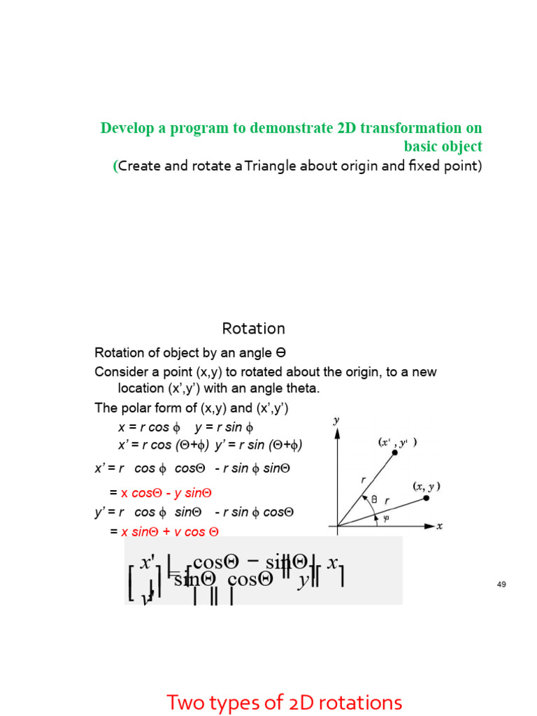 5th Week Lab Program-Rotate A Triangle About Origin and Fixed Point | PDF | Computer Programming ...