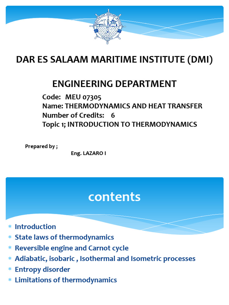 Thermodynamics Lesson 1 | PDF | Heat | Thermodynamics