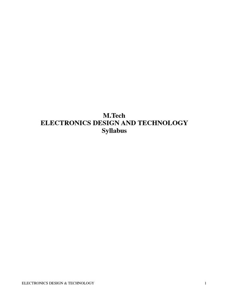 Mtech Syllabus | PDF | Laser | Power Inverter