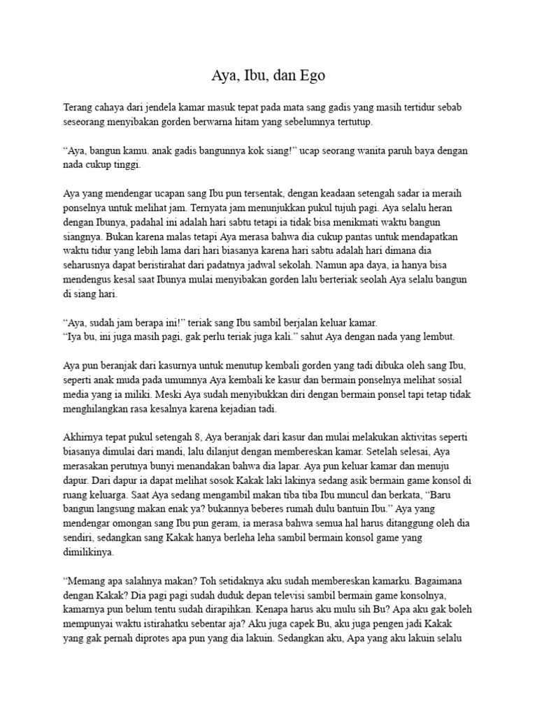 Aya, Ibu, Dan Ego | PDF