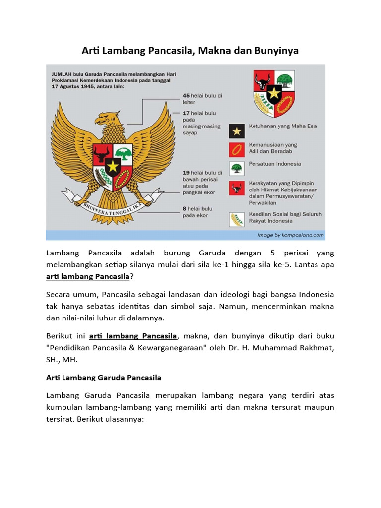 Arti Lambang Pancasila | PDF | Agama & Spiritualitas