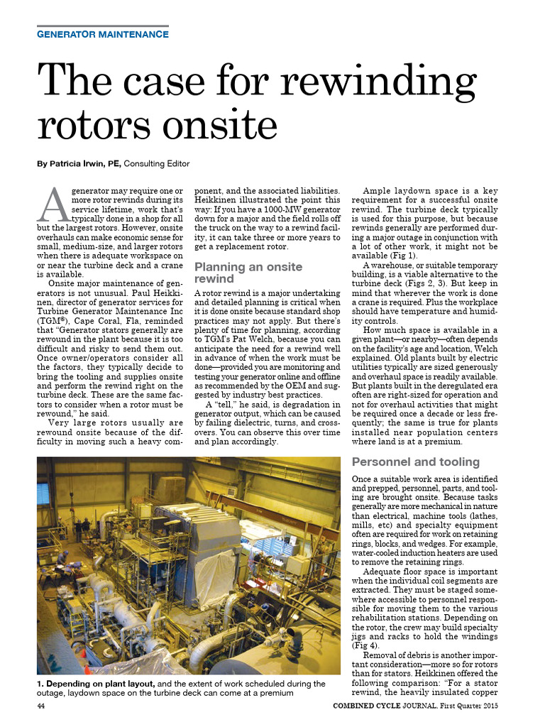 CCJ2015Q1 - Generator Maintenance - Onsite Rotor Rewinding | PDF ...