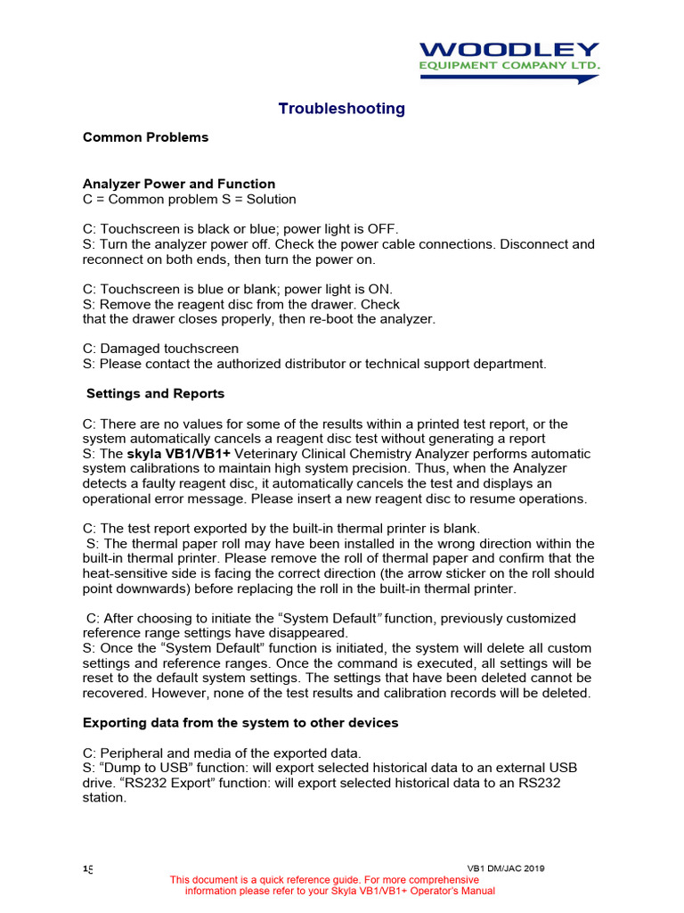 Skyla Vb1 Troubleshooting | PDF | Printer (Computing) | Usb