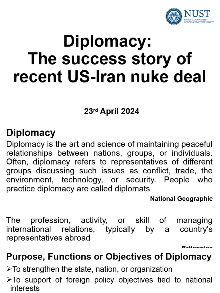 US-Iran Nuclear Deal: A Diplomatic Success | PDF | Joint Comprehensive ...