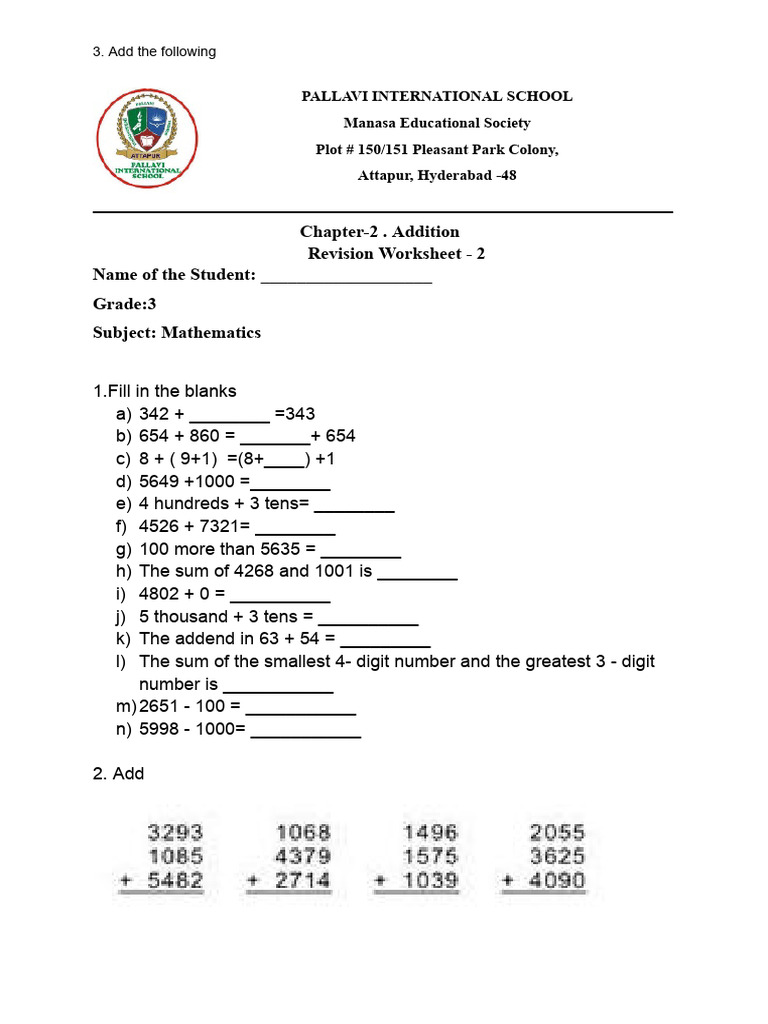 Maths Worksheet 2 | PDF