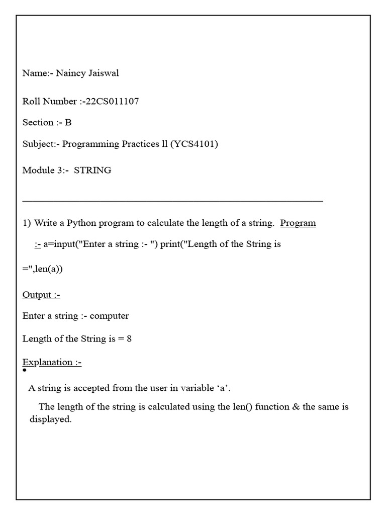 Naincy Mod 3 Python | PDF | String (Computer Science) | Control Flow