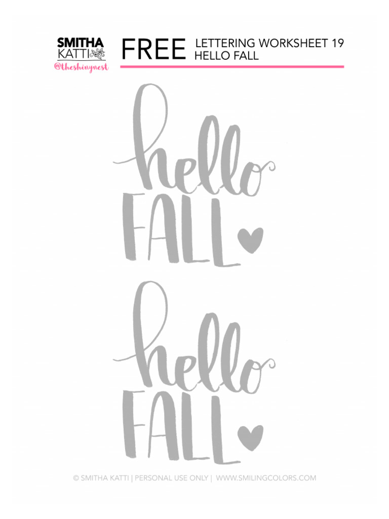 Fall Lettering Worksheets | PDF