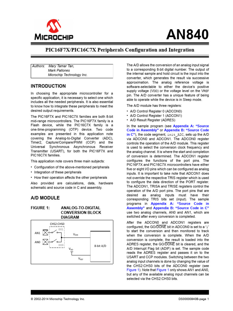 AN840 | PDF | Analog To Digital Converter | Computer Engineering