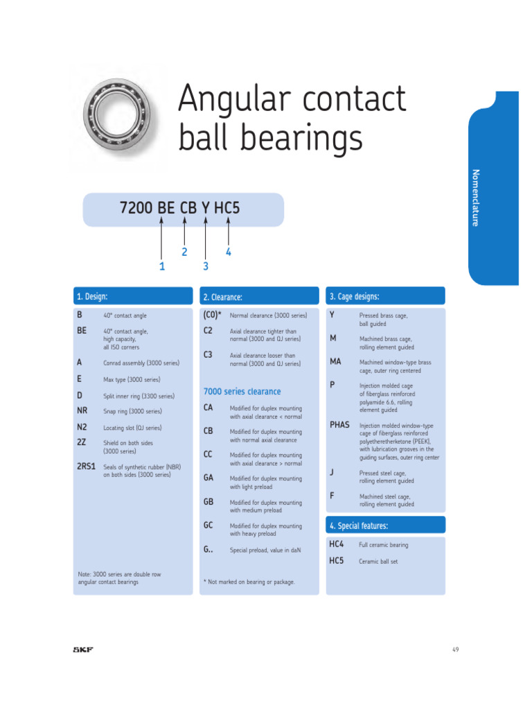 Angular Contact Bearings | PDF | Bearing (Mechanical) | Mechanical ...