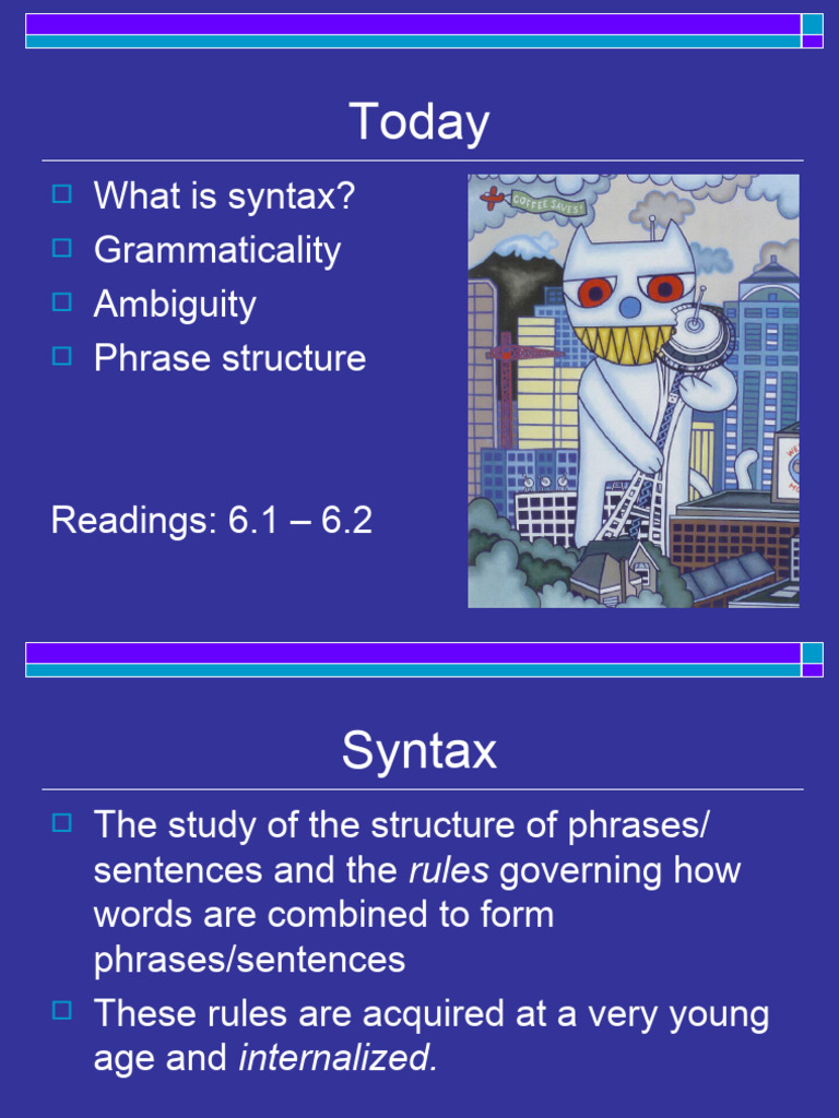 Syntax | PDF | Phrase | Part Of Speech