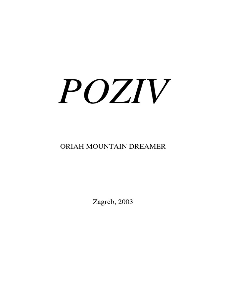 Oriah Mountain Dreamer - Poziv | PDF