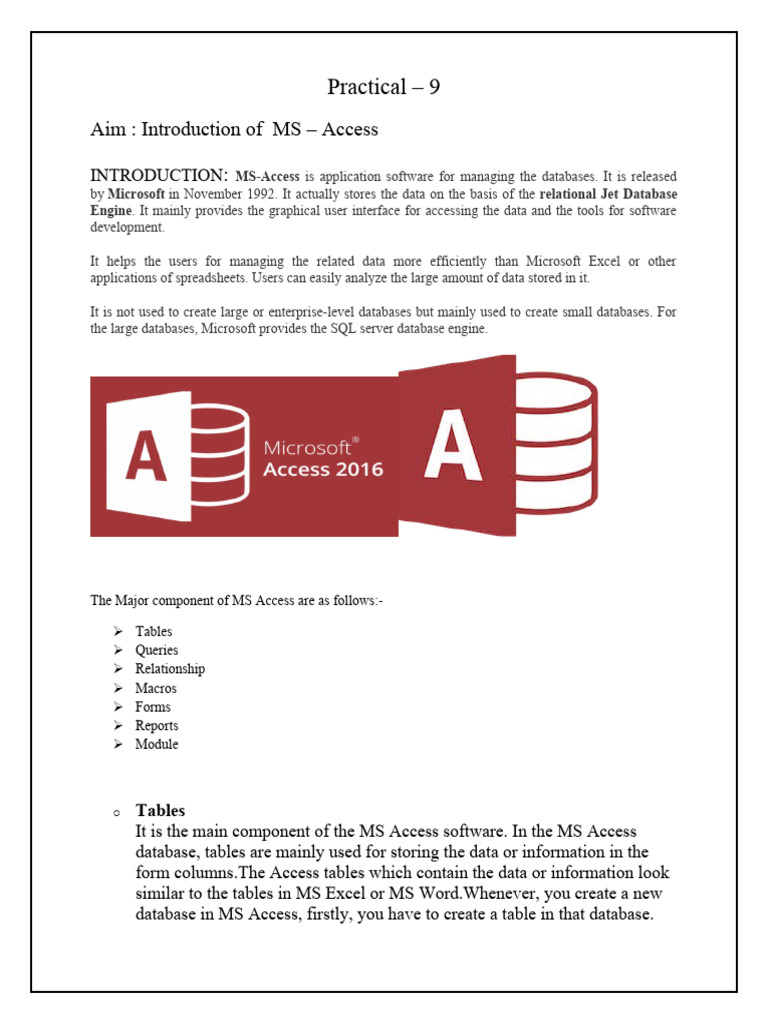 Giridhar Prac 9 | PDF | Microsoft Access | Databases