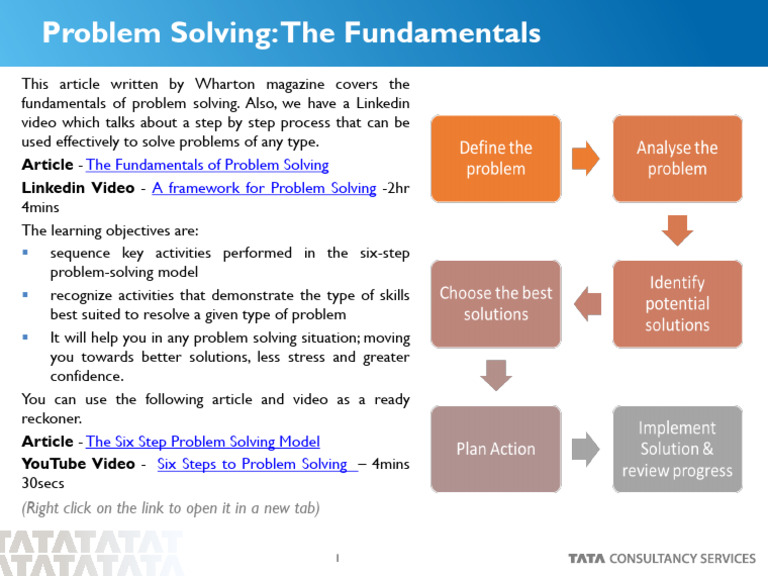 Problem Solving - The Fundamentals | PDF