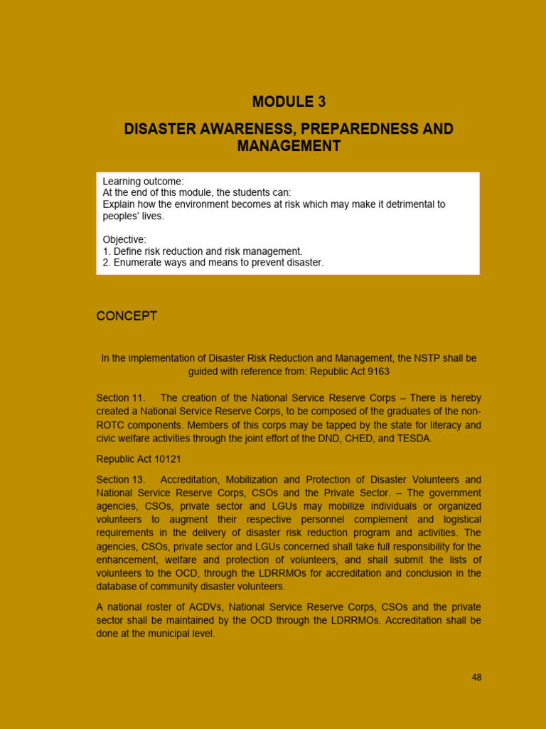 Module-3 | PDF | Natural Disasters | Emergency Management