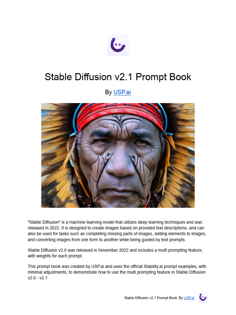Stable Diffusion 2.1 Prompt Book by USP.ai | PDF | Paintings