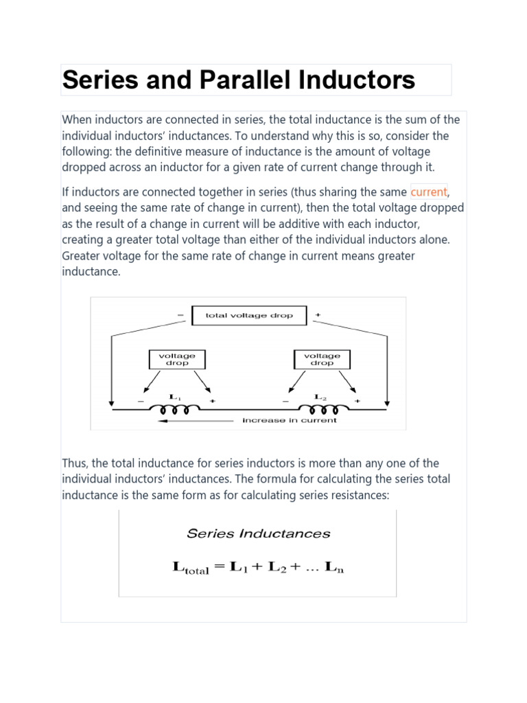Series and Parallel Inductors | PDF | Science & Mathematics | Technology & Engineering