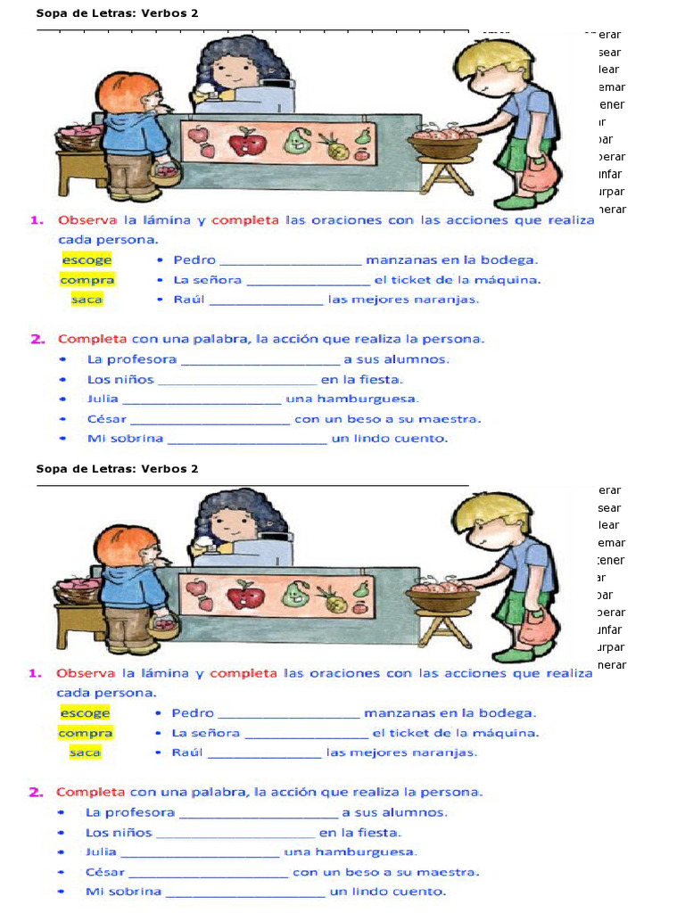 El Verbo - Fichas | PDF